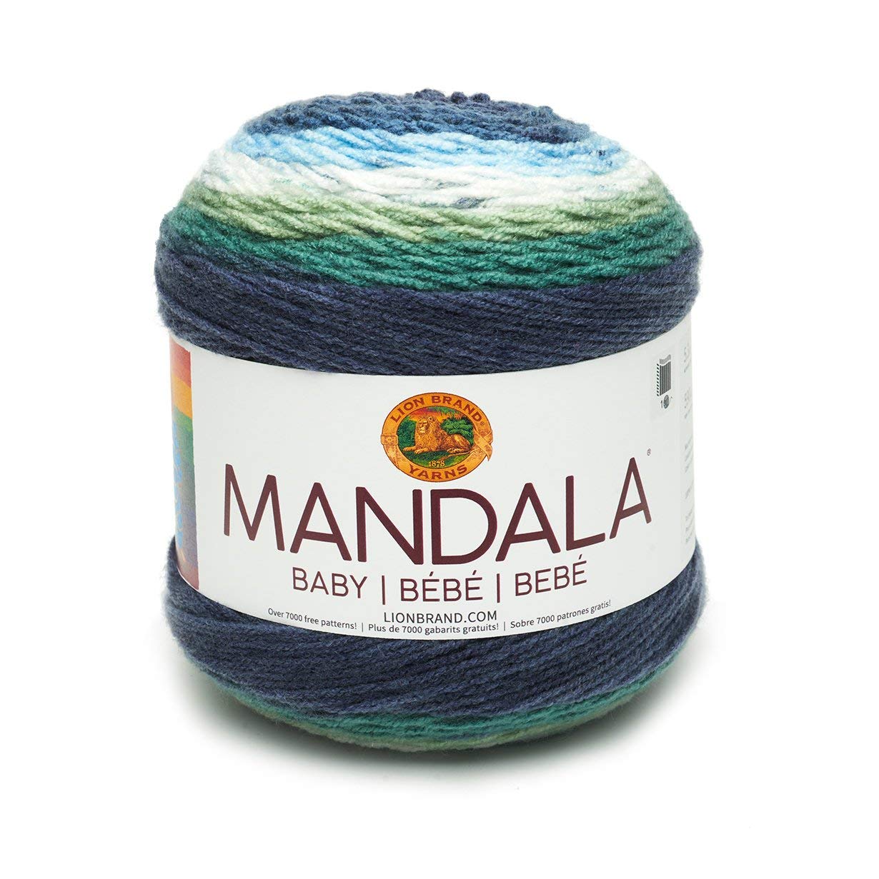 Lion Brand Yarn - Mandala Baby - 3 Pack with Pattern Cards in Color (Echo Caves)