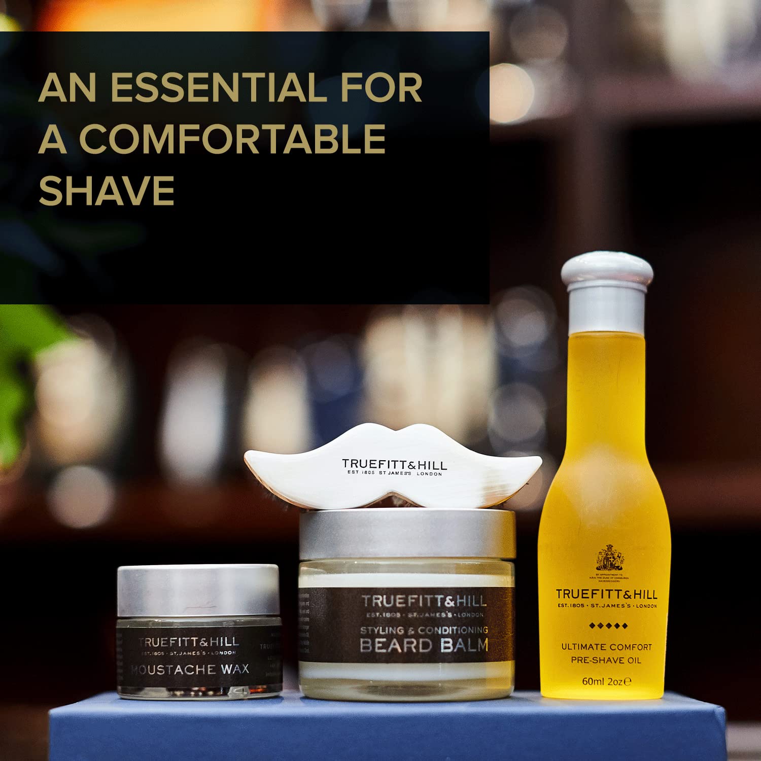 Truefitt & Hill 1805 Shaving Set: 1.98 Fl. Oz. Pre-Shave Oil + 3.38 Fl. Oz. 1805 Aftershave Balm + 1805 Shaving Cream Bowl