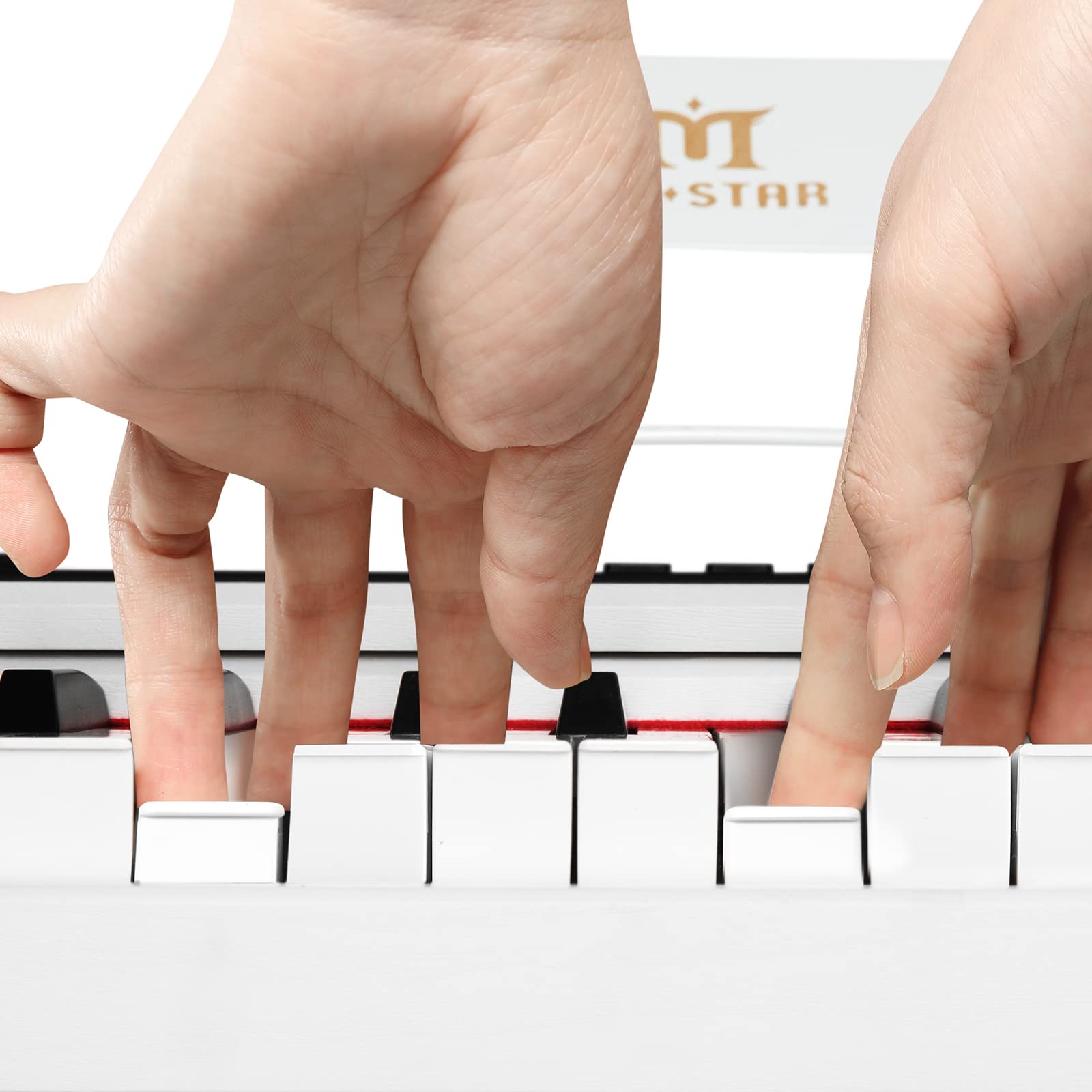 Mustar 88-Key Electronic Digital Piano, Semi Weighted Keys, MDF, Double tube Stand, MIDI USB, Sustain Pedal, Storage Bag, Power Supply, Built-in speaker (White)