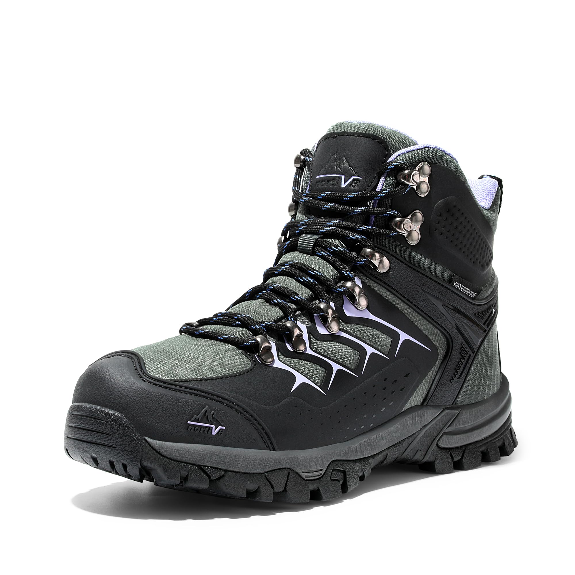 NORTIV 8 Womens Hiking Boots Waterproof Backpacking Lightweight for Outdoor Trekking Camping Trail Hiking Boots Black Size 9 SNHB2211W