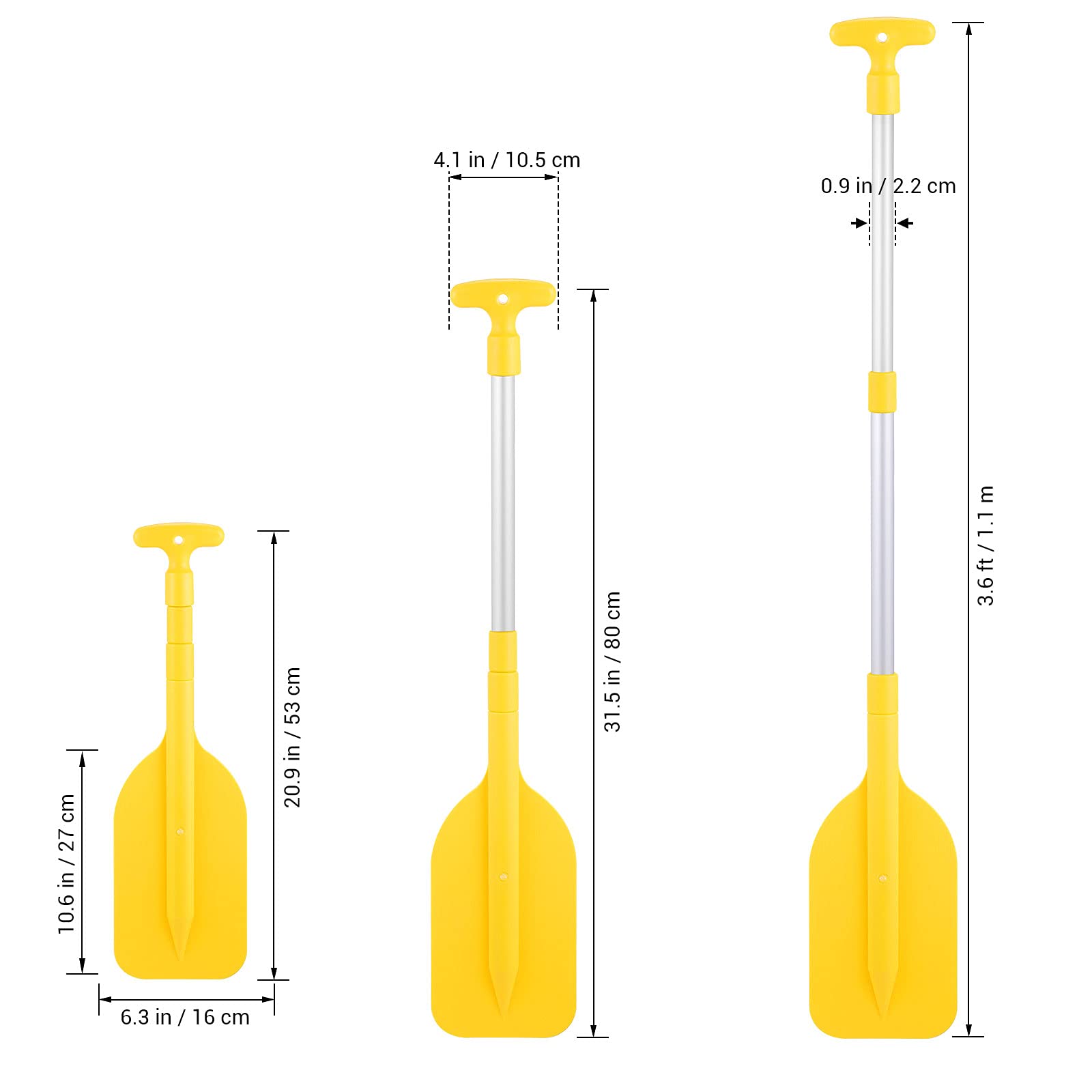 LIOOBO 2Pcs Telescopic Kayak Paddle Rafting Boat Paddle Canoe Oars Plastic Aluminum Alloy Boat Oars