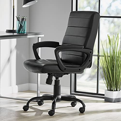 ZLXDP Mid-Back Manager's Office Chair Bonded Leather