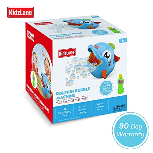 Kidzlane Bubble Maker Machine for Kids - Big Bubbles Speed Blower for Toddler's Outdoor Party Play - Makes 500 to 1000 per Minute (Bubble Dolphin)