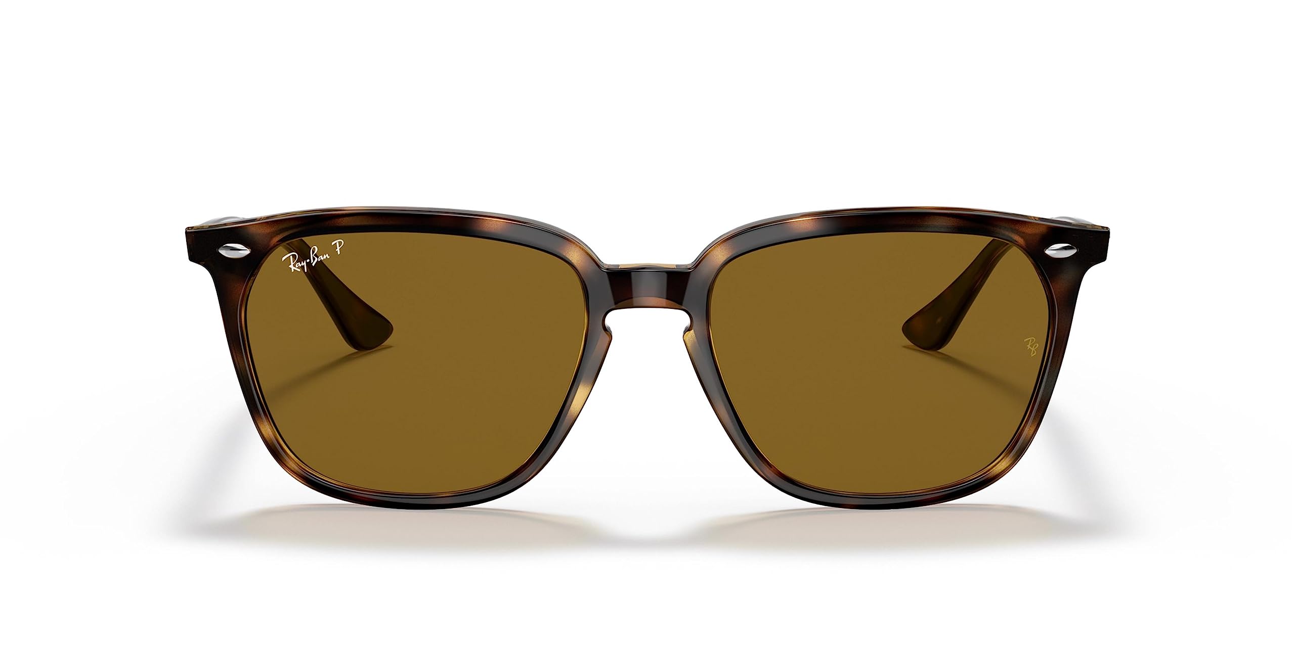 Ray-Ban RB4362 Square Sunglasses, Havana/Polarized Brown, 55 mm