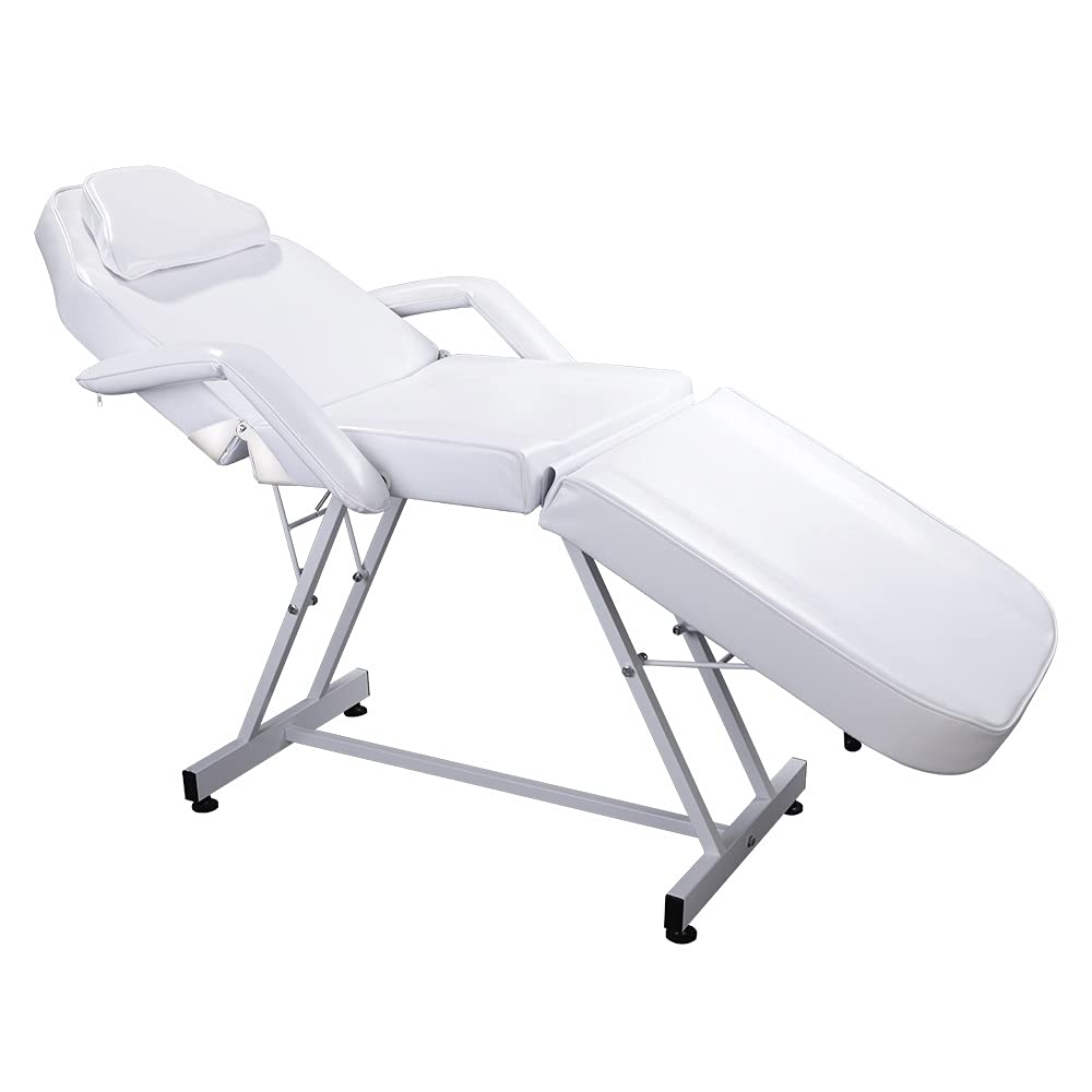 ZHYH 75" 190 x 84 x 78cm Adjustable Beauty Bed Beauty Salon SPA Massage Bed Tattoo Chair White