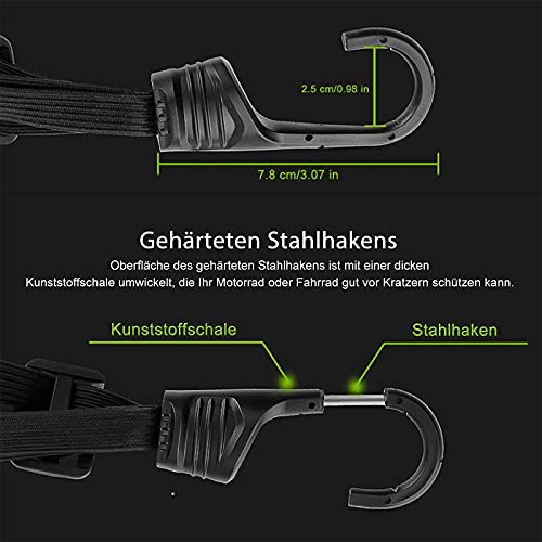 NSQFKALL Lashing Luggage Straps Straps Expander with Hooks 2 Pieces with Hooks Bike Accessories Road Bike Lights Back