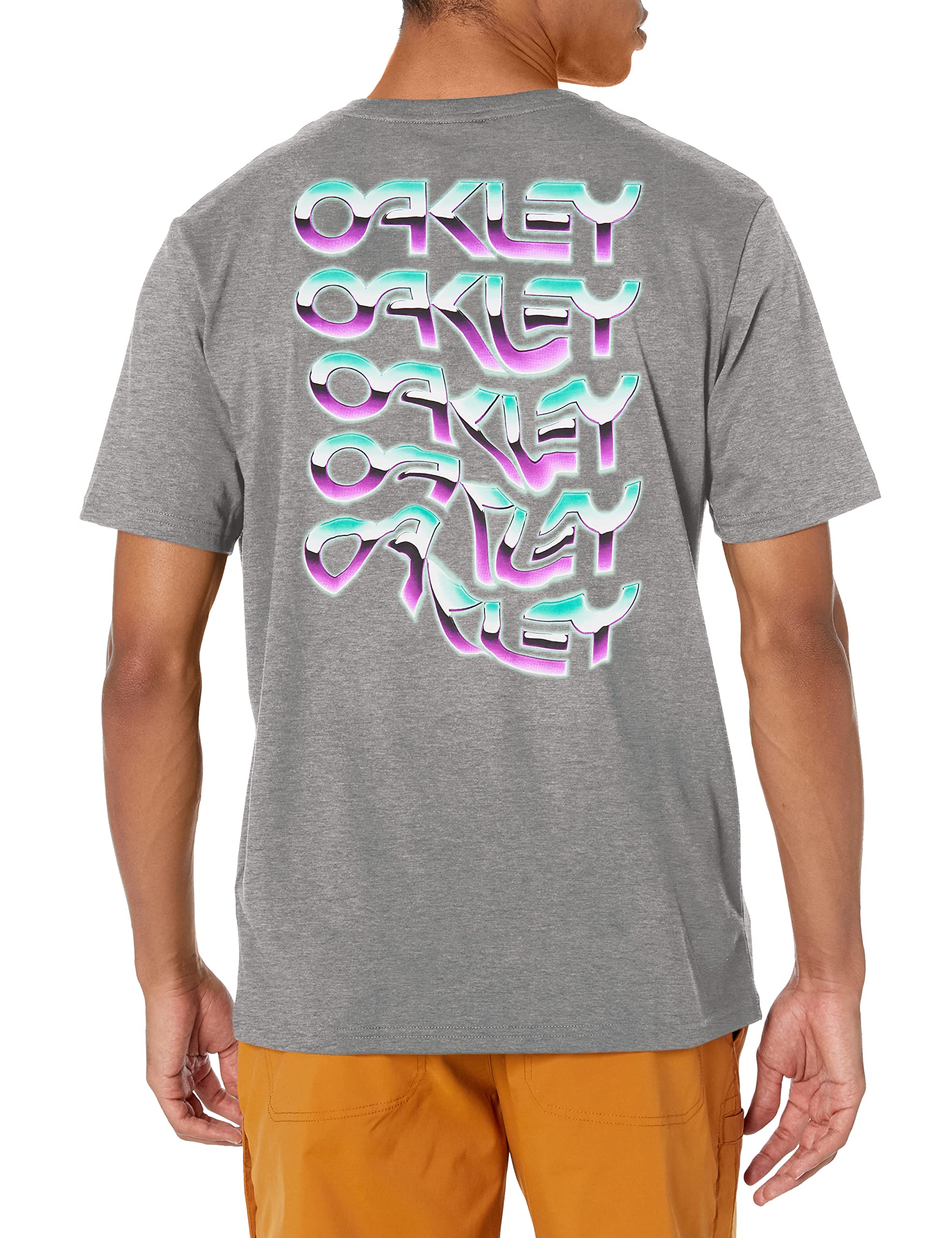 Oakley Twisted Wave B1B RC Tee, Mid Gray Heather, Large