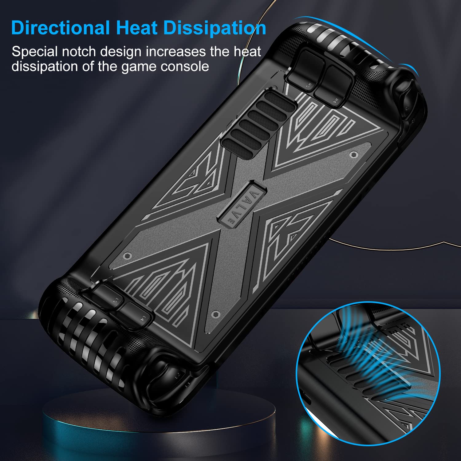 Protective Case for Steam Deck Accessories, Sirabe TPU Soft Cover Protector with Thumb Grips&Screen Protectors&Touchpad Protect Skin, Full Protection, Shock-Absorption, Anti-Slip & Scratch