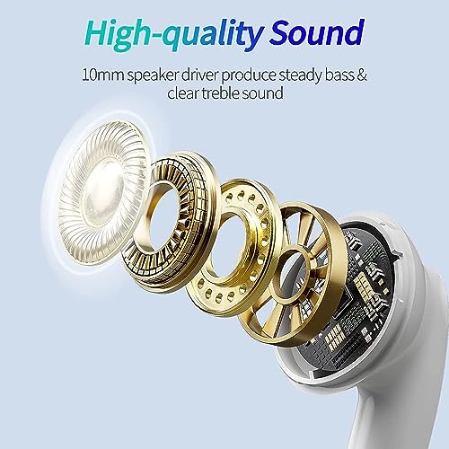 Wireless Earbuds, 30Hrs Playtime Bluetooth Earbuds Built in Noise Cancellation Mic with Charging Case, Headphones with Stereo Sound, IP67 Waterproof Ear Buds Touch Control Smart Pop-up Auto Pairing