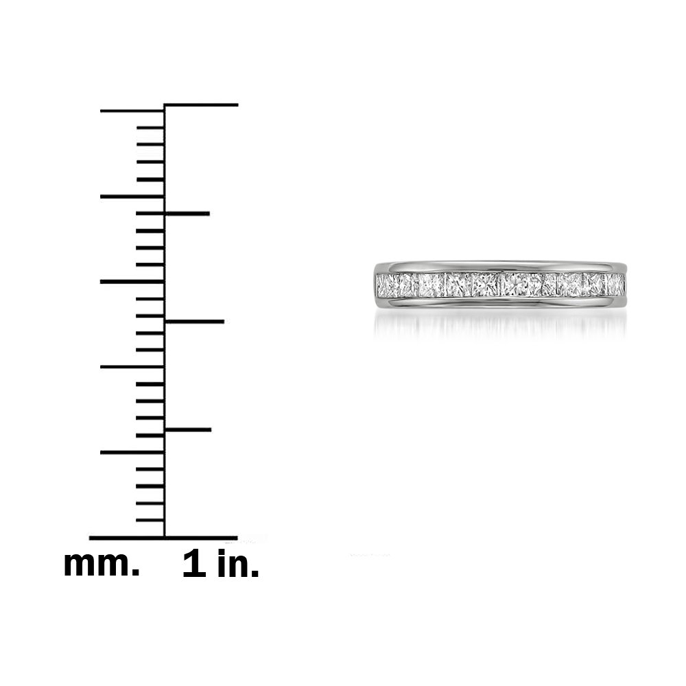 La4ve Diamonds 3/4 cttw, 14k White Gold Princess-Cut Diamond Bridal Wedding Band Ring (3/4 cttw, I-J, I2-I3), Size 5