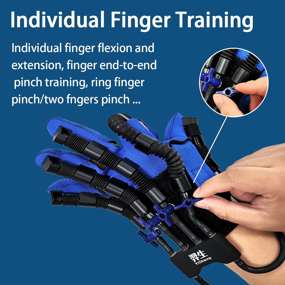 Syrebo Hand Rehabilitation Robot Gloves, E10 Upgrared Model with Rotary Switch Controled Individual Finger Training, Finger Hand Exercise Recovery Equipment for Hand Dysfunction Patients