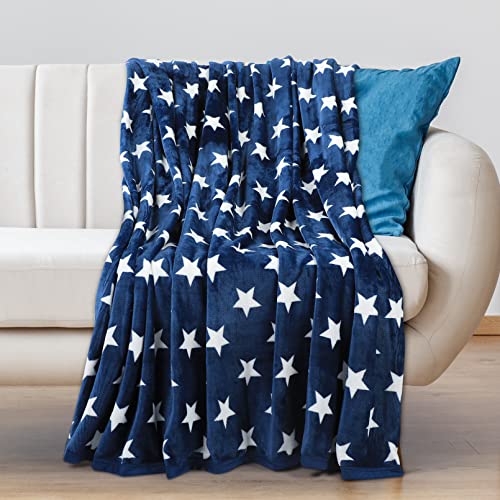 Yoofoss Fleece Throw Blanket Plush Flannel Velvet Bed Blankets and Throws for Sofa Couch (86x94In, Blue)