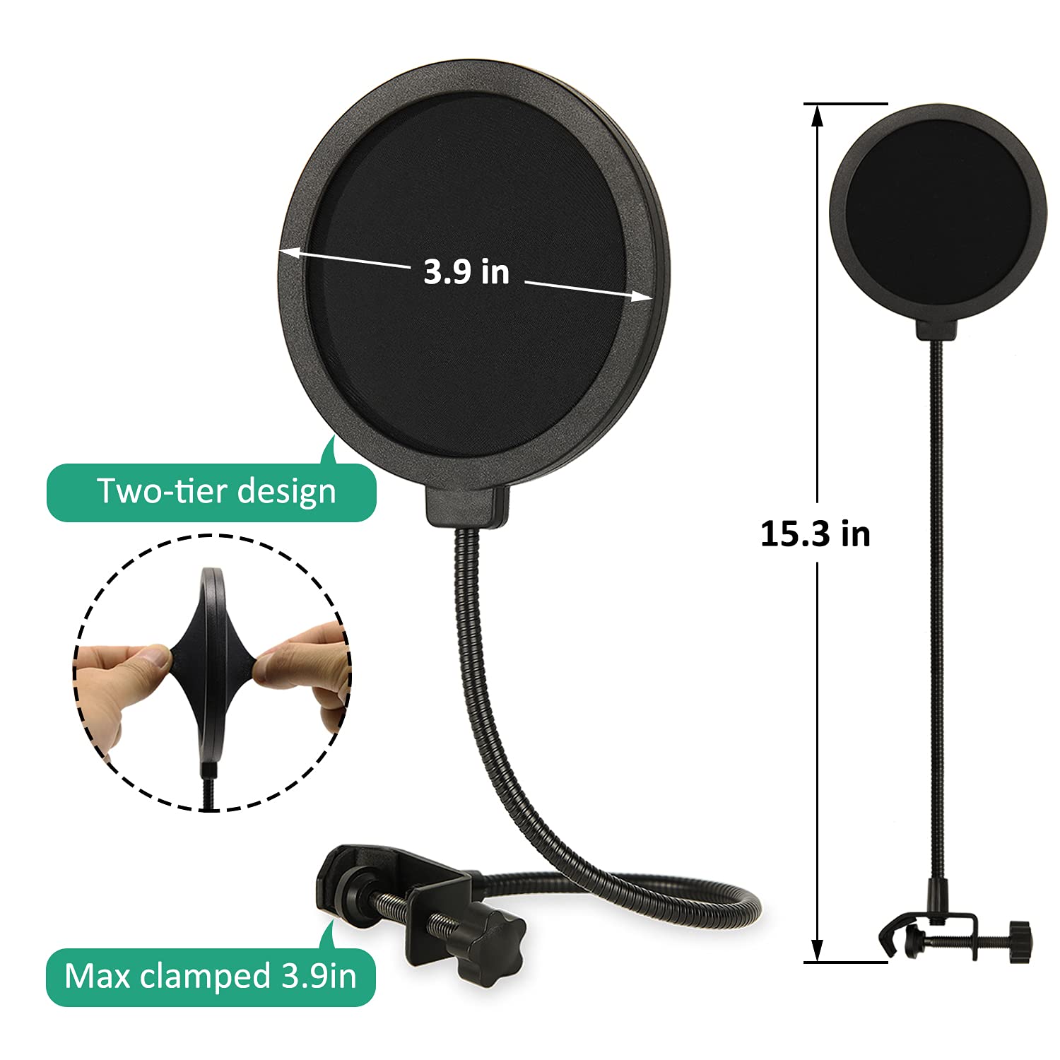 QuadCast Mic Arm Boom Stand, Adjustable Suspension Boom Scissor Microphone Arm Stand for HyperX QuadCast, QuadCast S-RGB USB Condenser Microphone by Rigych