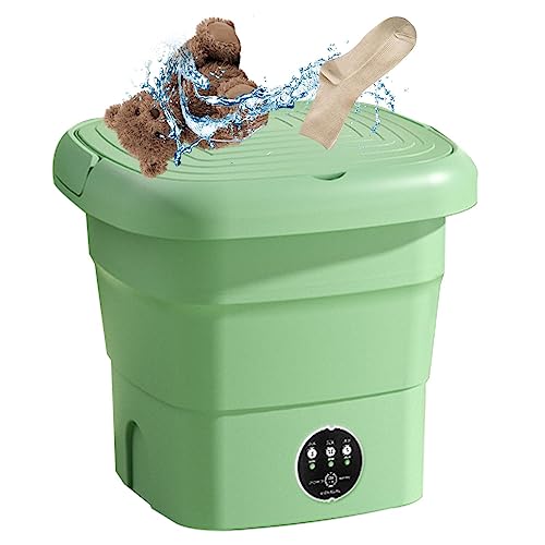 LAAAZY Mini Washing Machine Foldable, Collapsible Travel Washing Machine with Drainage Basket, Mini Small Washer with Adapter for Home, Apartment and Camping