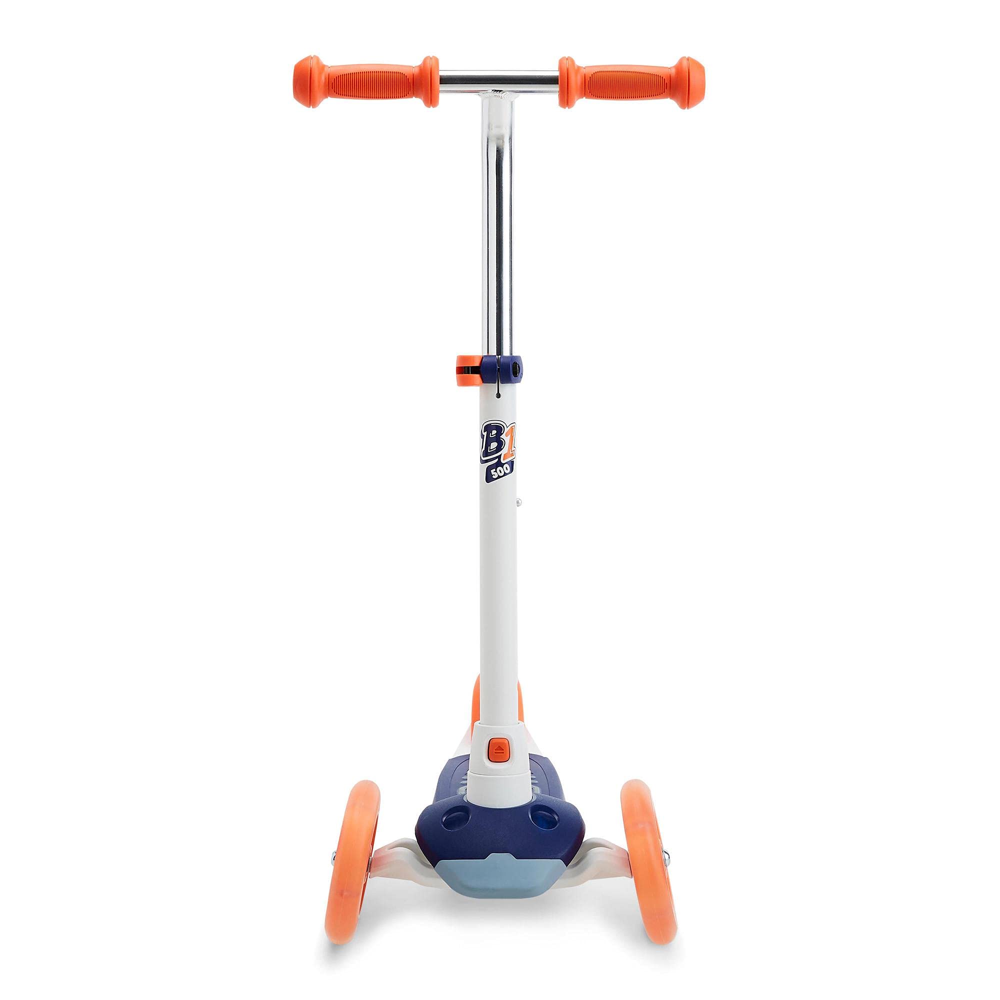 Oxelo B1 500, Adjustable Kids' Scooter with Light-Up Wheels, Kids' 2'8 inch to 3'11 inch, White