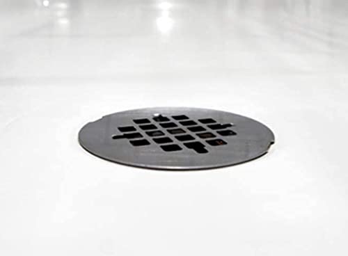Westbrass D206P-62 4-1/2" OD Shower Drain Assembly and Grid Strainer Cover fits both Sch. 40 PVC & ABS Pipes, Matte Black