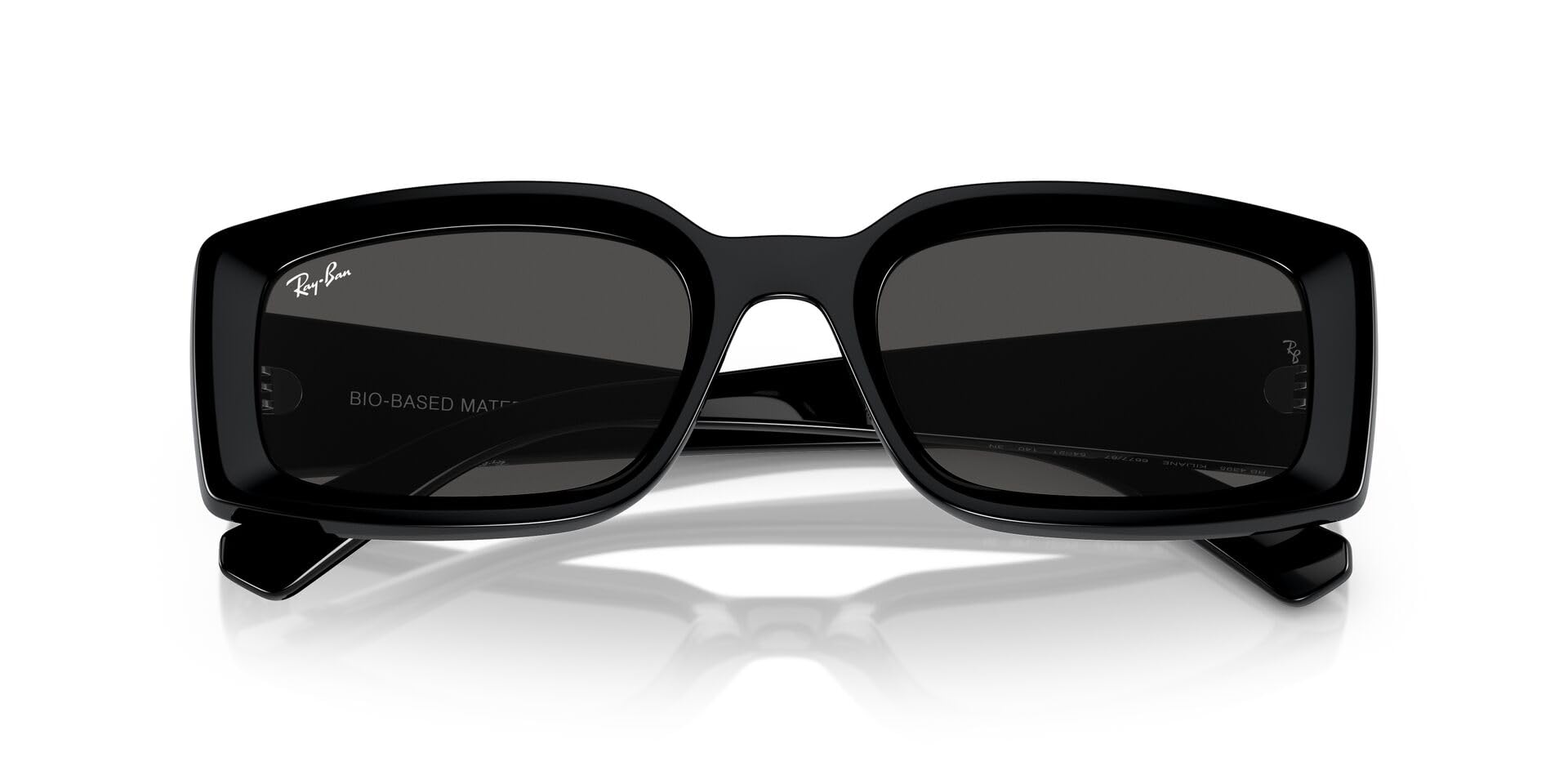 Ray-Ban Women's RB4395 Kiliane Square Sunglasses, Black/Dark Grey, 54 mm