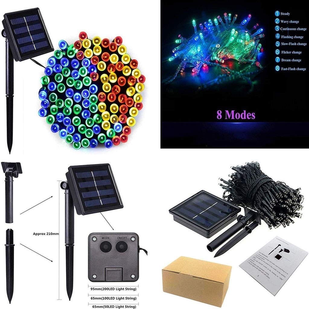 LIUPENGWEI Solar Lights Outdoor,8 Modes Solar Garden Lights 20-1000 Lights 5-102M Copper Wire Solar String Lights, Waterproof For Christmas, Halloween, Tree, Garden, Home, Wedding, Pathway, Party Fair