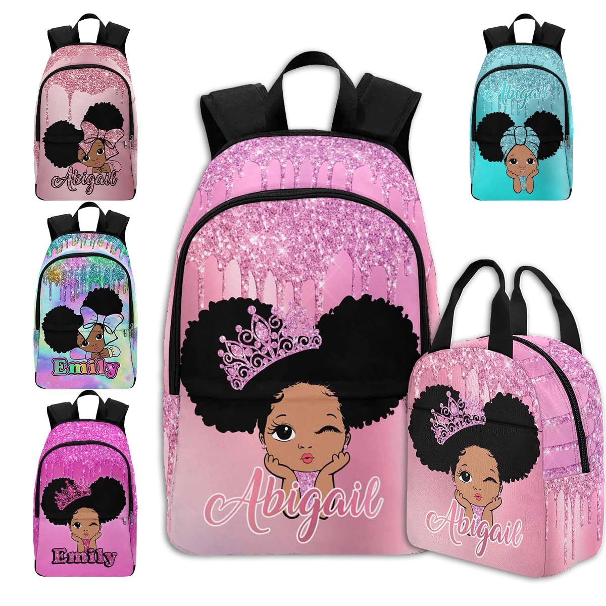 MyPupSocks Personalized Name Book Bag Backpack for Elementary Red Bow Girl Custom Casual Bookbags for Back to School Travel Picnic