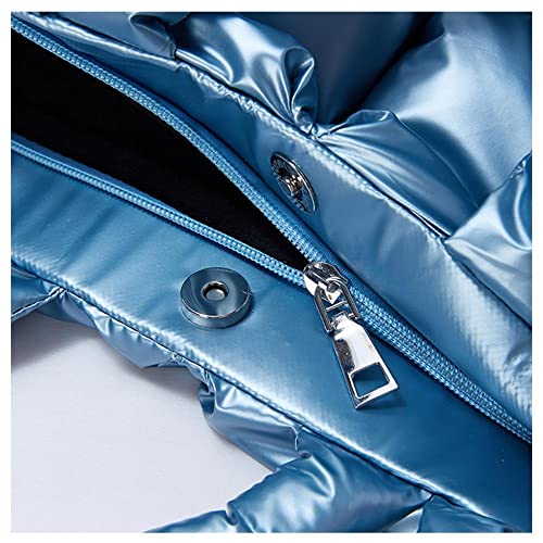 Puffer Tote Bag Quilted Tote Bag for Women Down Fall Winter Handbag Puff Bag Aesthetic Shoulder Bag Stuffing Pillow Bag (X-Orange)