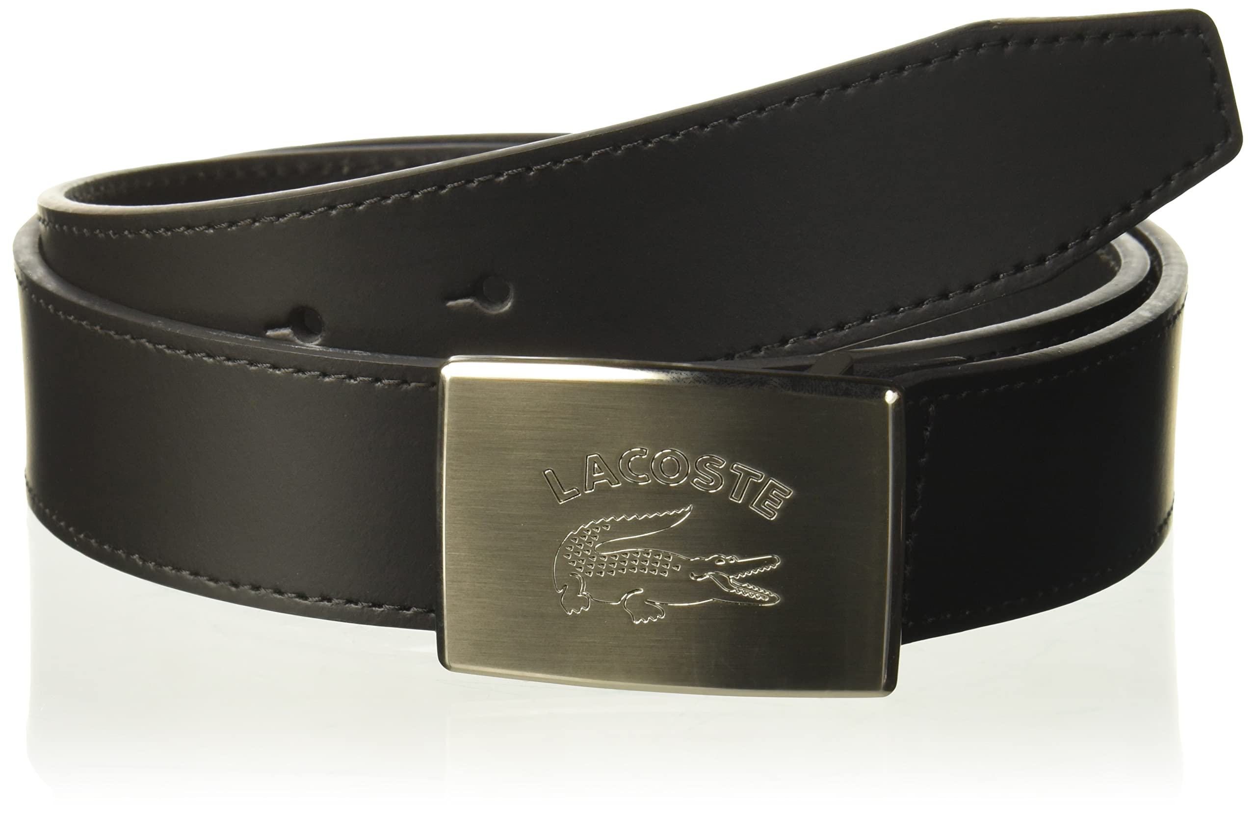Lacoste Men's MEN'S RETRO BIG CROC BUCKLE BELT Accessory, -black, 37 IN
