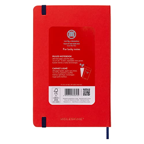 Moleskine Limited Edition Notebook Year Of The Tiger, Large, Ruled, Graphic 1, Hard Cover (5 x 8.25)