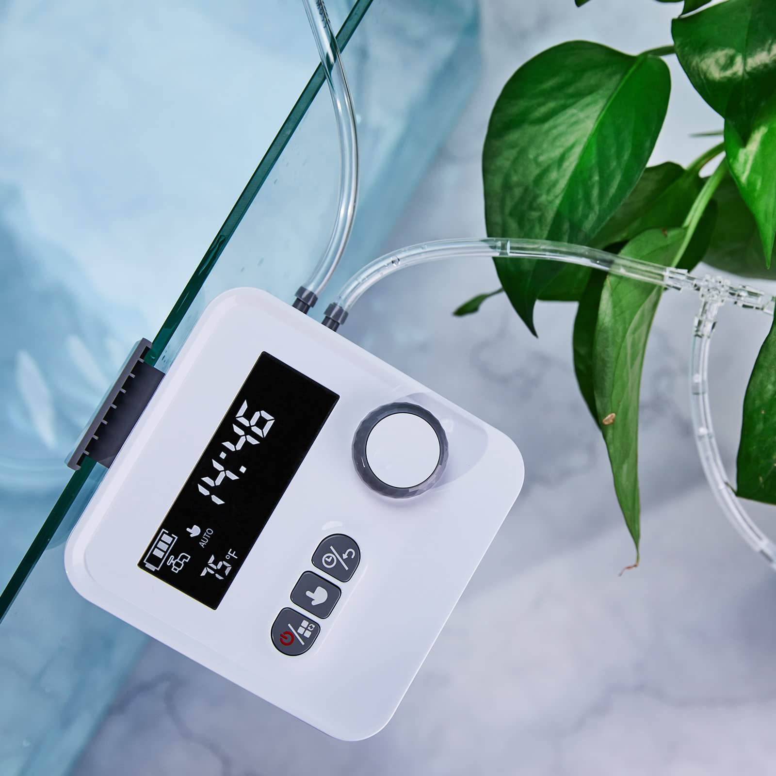 REKTON Automatic Drip Irrigation Kit,Houseplants DIY Micro Self Watering System with 30Day Digital Programmable Water Timer 5V USB Power Operation for Indoor Potted Plants Vacation Plant Watering