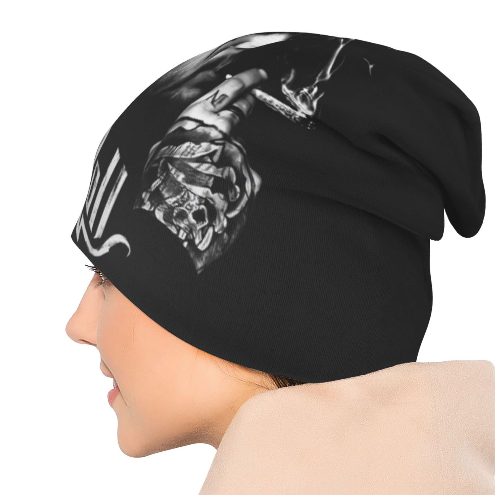 Kingscom Jelly Singer Roll Knit Hat Beanie Cap Fashion Knitted Hat for Men and Women Black
