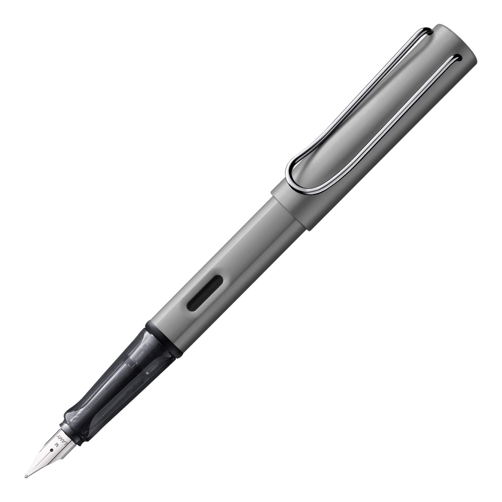 Lamy AL-Star (Medium Nib) Fountain Pen + 5 Blue Ink Cartridges + Pen Sleeve - Graphite Grey
