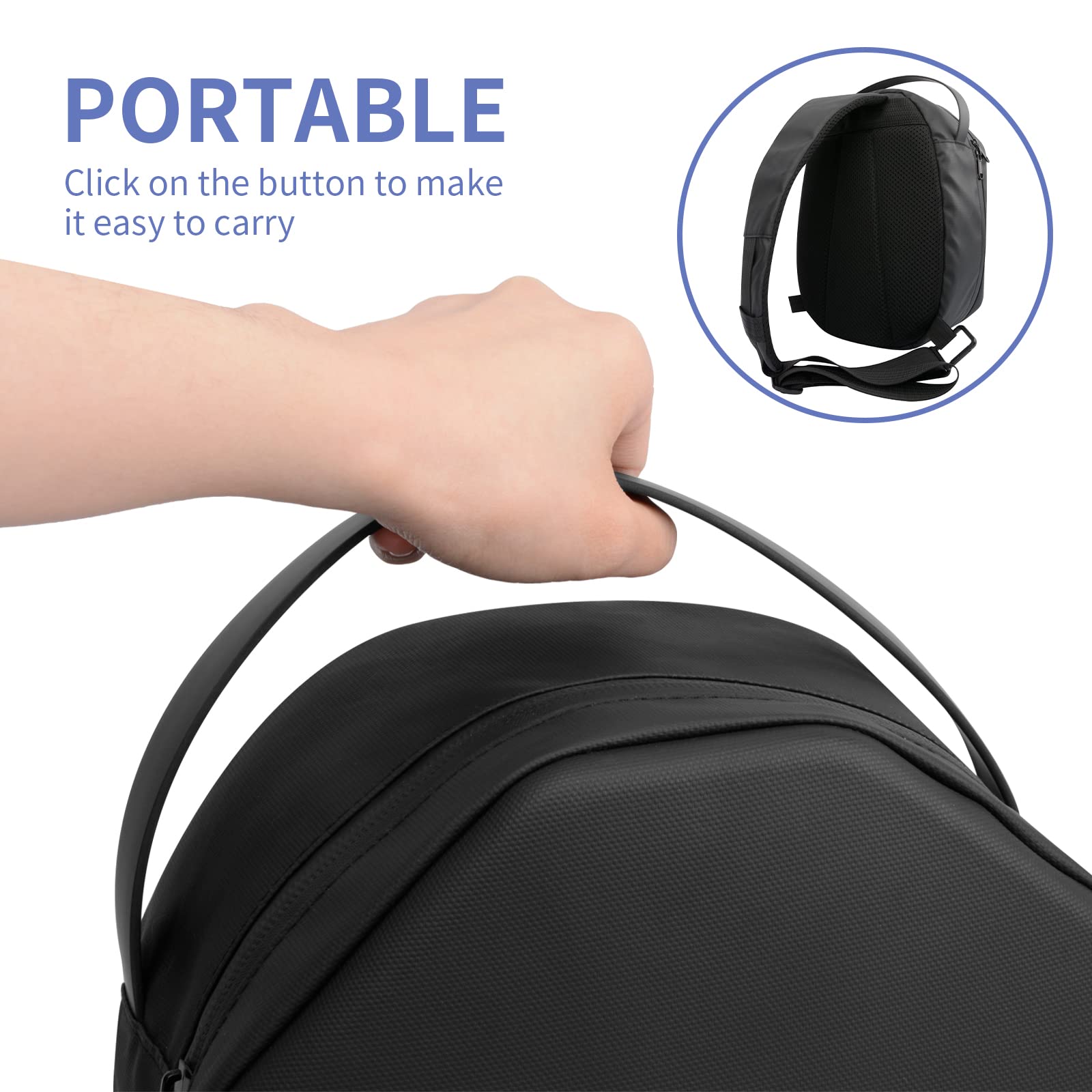 ProCattle Hard Shell Carrying Case Compatible with Oculus Quest VR Gaming Headset and Touch Controllers Accessories,Crossbody Shoulder Chest Backpack Suitable for Travel and Home Storage- Black