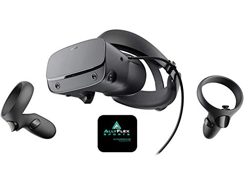 Oculus - Rift S PC-Powered VR Gaming Headset - Black - Two Touch Controller, 3D Positional Audio, Insight Tracking, Adjustable Halo Headband+ AllyFlex Mouspad