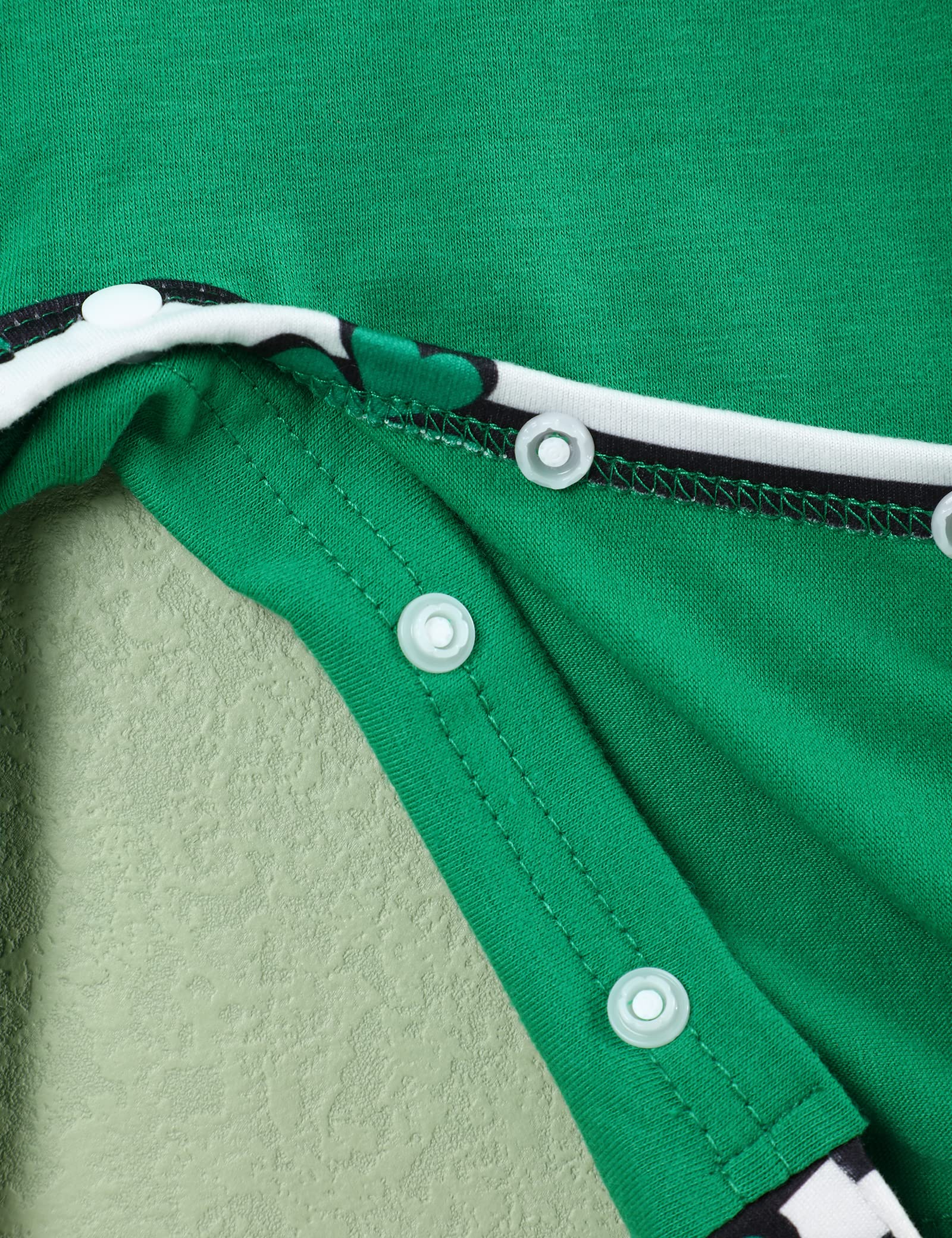 TUEMOS Newborn Baby Boys My 1st St. Patrick's Day Outfit Cute Strips Long Sleeve One Piece Romper Green Jumpsuit