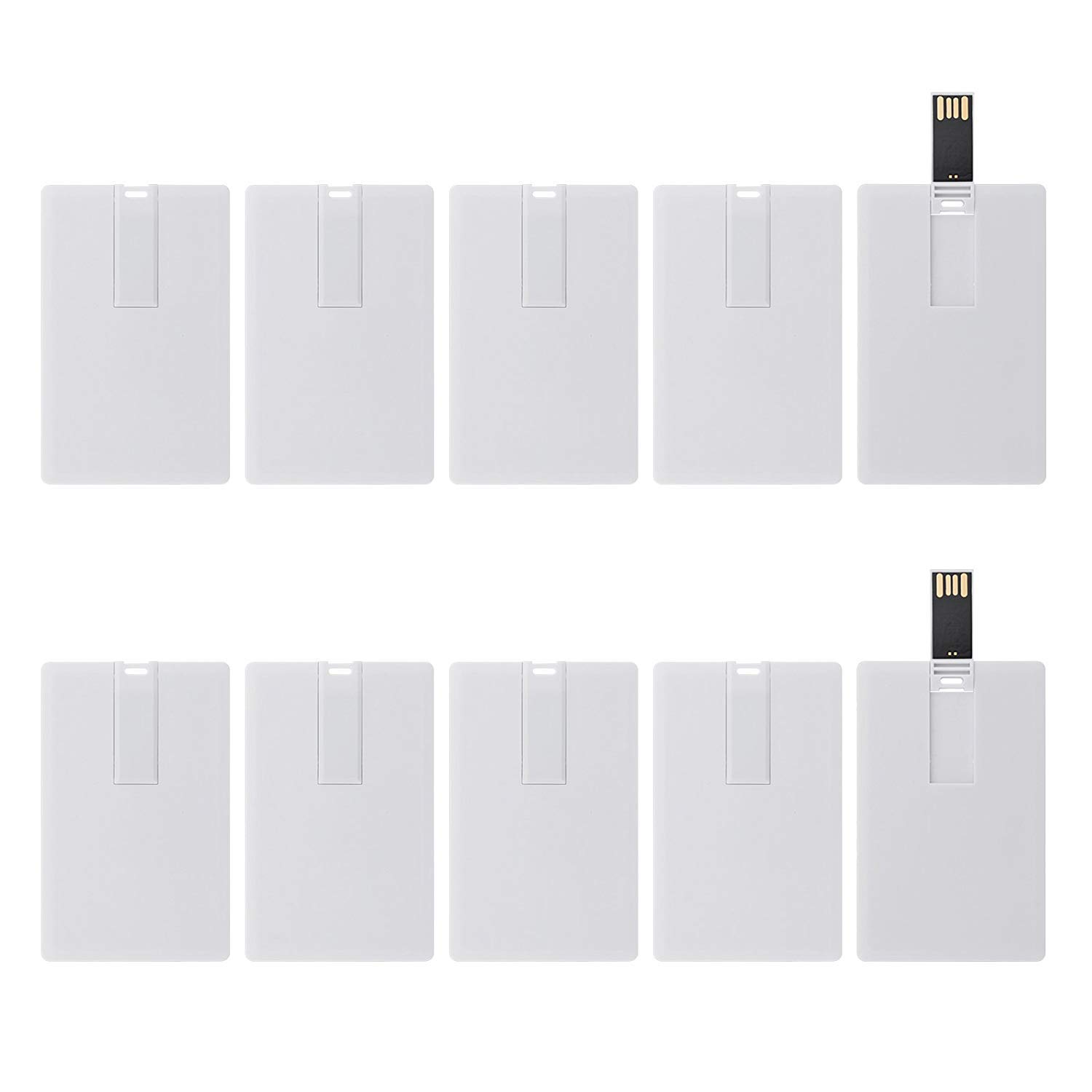 KINMIN Credit Card USB Flash Drive 32GB 10 Pack Business Card Bank Card Shape Flash Drive Memory Stick Key Credit USB Drive