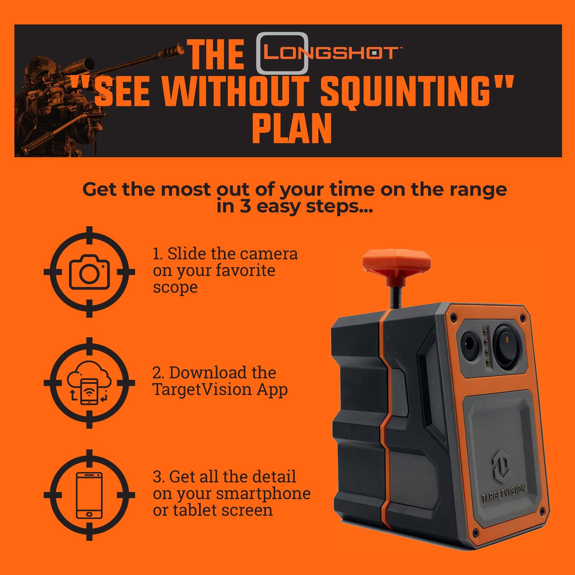 LONGSHOT Spotting Scope Camera for Target Shooting, Hunting Bird Watching and Spotter Scopes Hawk Smart Scope Camera |
