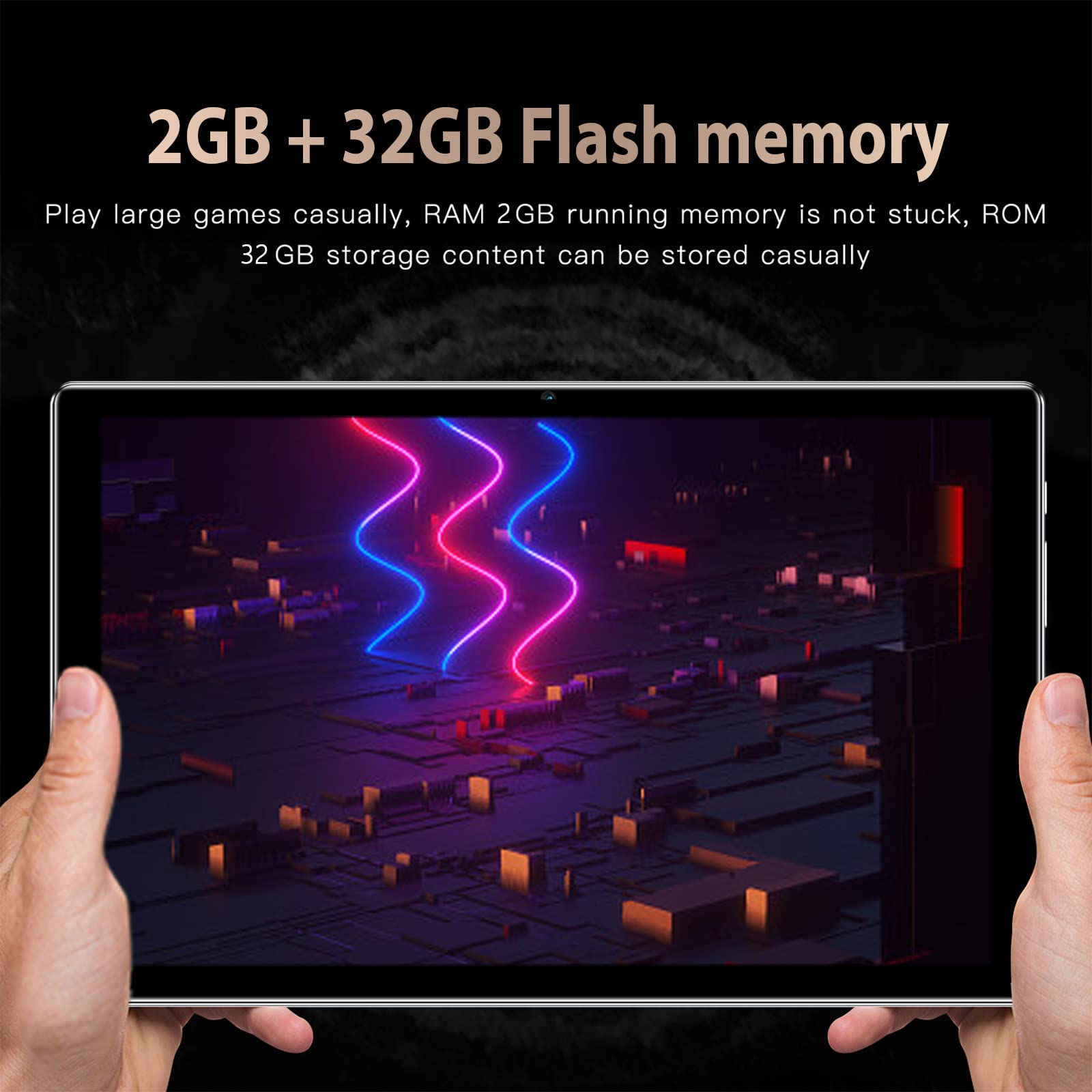 Tablet 10.1 Inch Android Tablet 2GB Ram 32GB Storage Dual Camera/Sim Car, Support 128GB Expand Storage TF Card Quad-core Processor, 2Ghz Widescreen Entertainment, Fast Responsive and Durable (Blue)