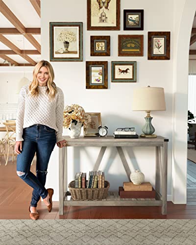 JOINHOM Entryway Table - Wood Console Table with Shelves, Farmhouse Sofa Table for Entryway, Living Room, Hallway