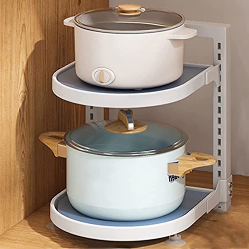 YUEGOO Kitchen Sinks Solid Under Sink Storage, Under Cabinet Storage Rack Multifunctional Bathroom Sink Storage Pot Rack Under Sink Rack Shelf/White/25.5 * 29.5 * 33cm