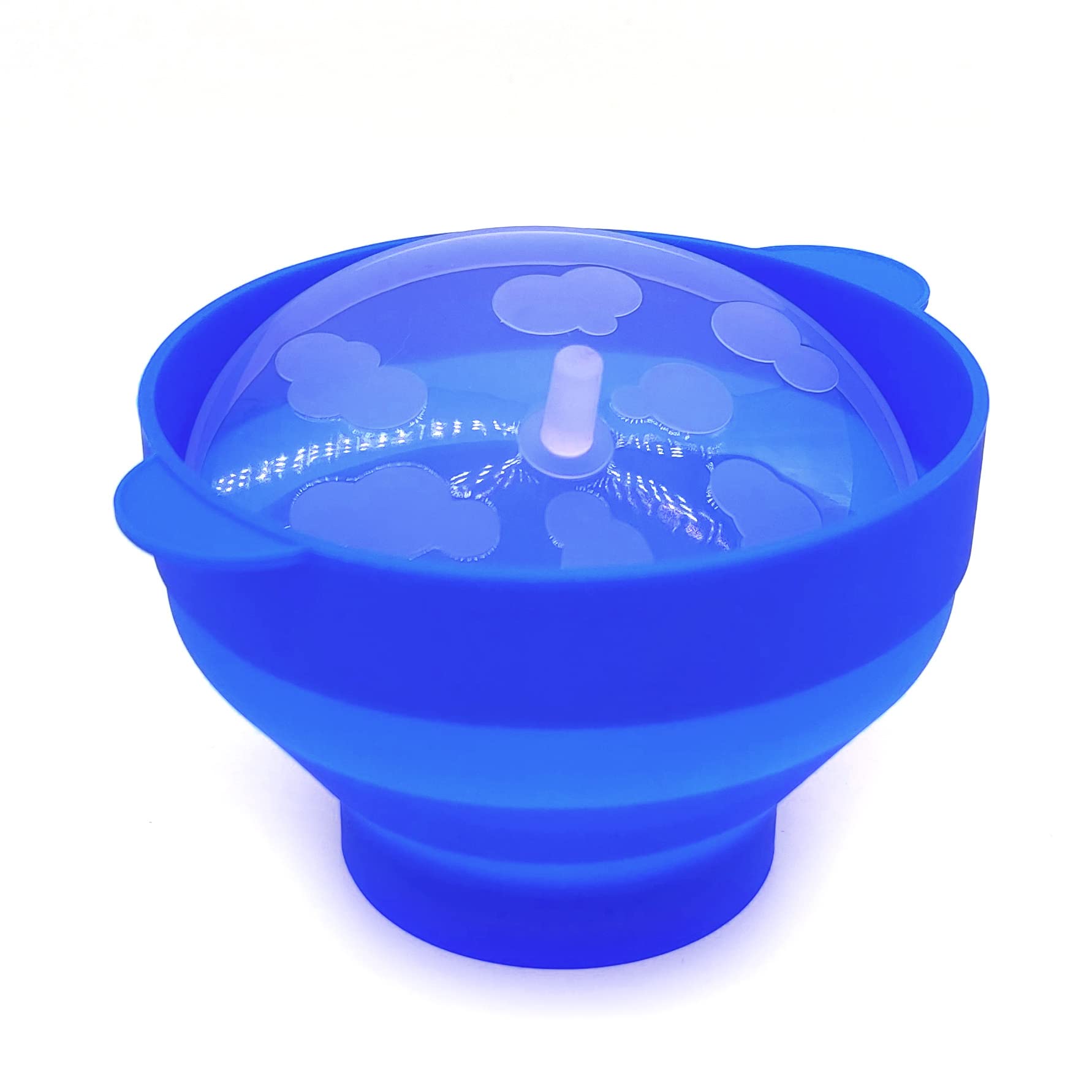 Mini Microwave Popcorn Popper, BPA Free Silicone Popcorn Popper Microwave Collapsible, Microwave Popcorn Maker, Microwave Popcorn Bowl, Dishwasher Safe (Deep Sea Blue)
