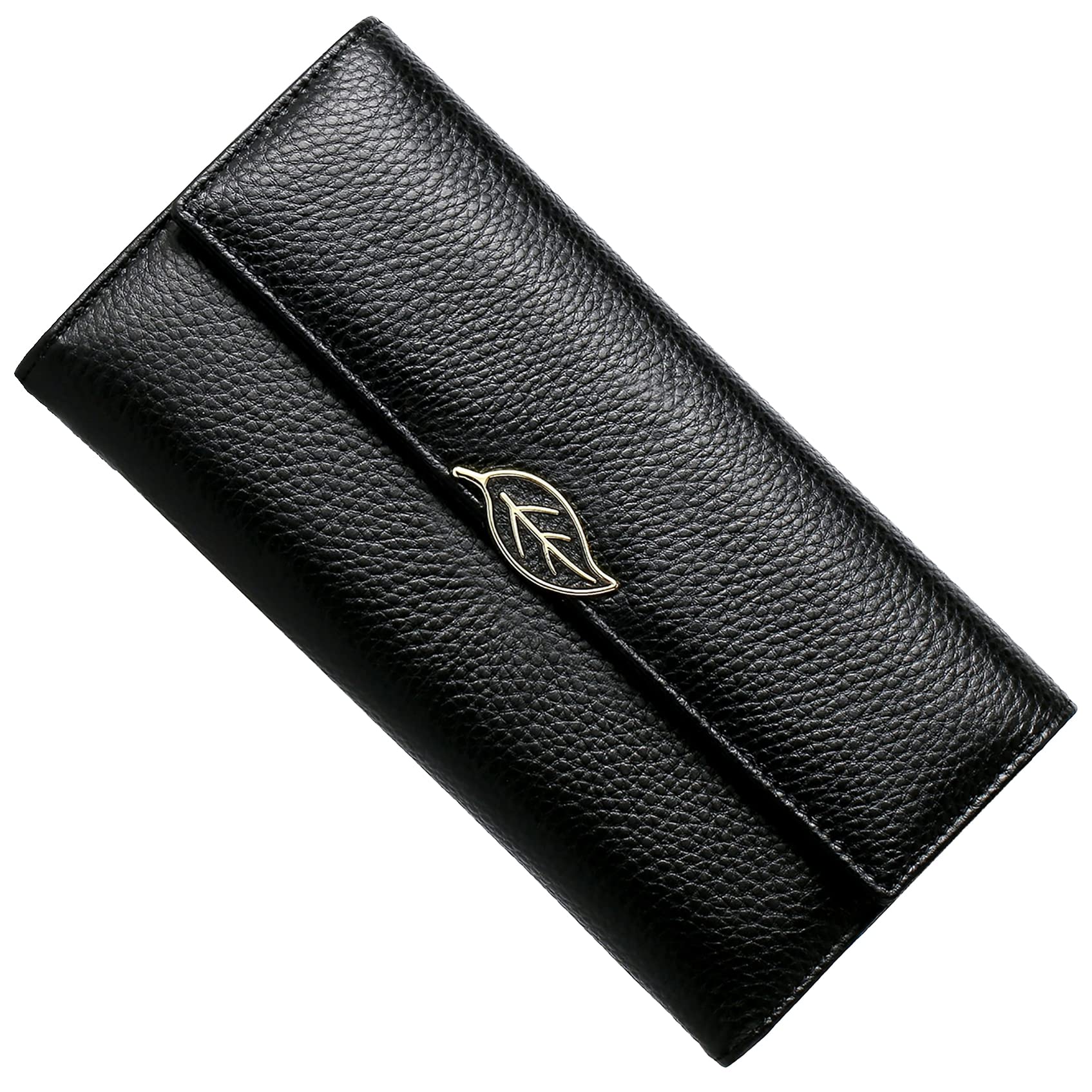 Repterbo Wallets for Women RFID Blocking Genuine Leather Large Capacity Trifold Ladies Clutch Wallet Multi Card Organizer Black1