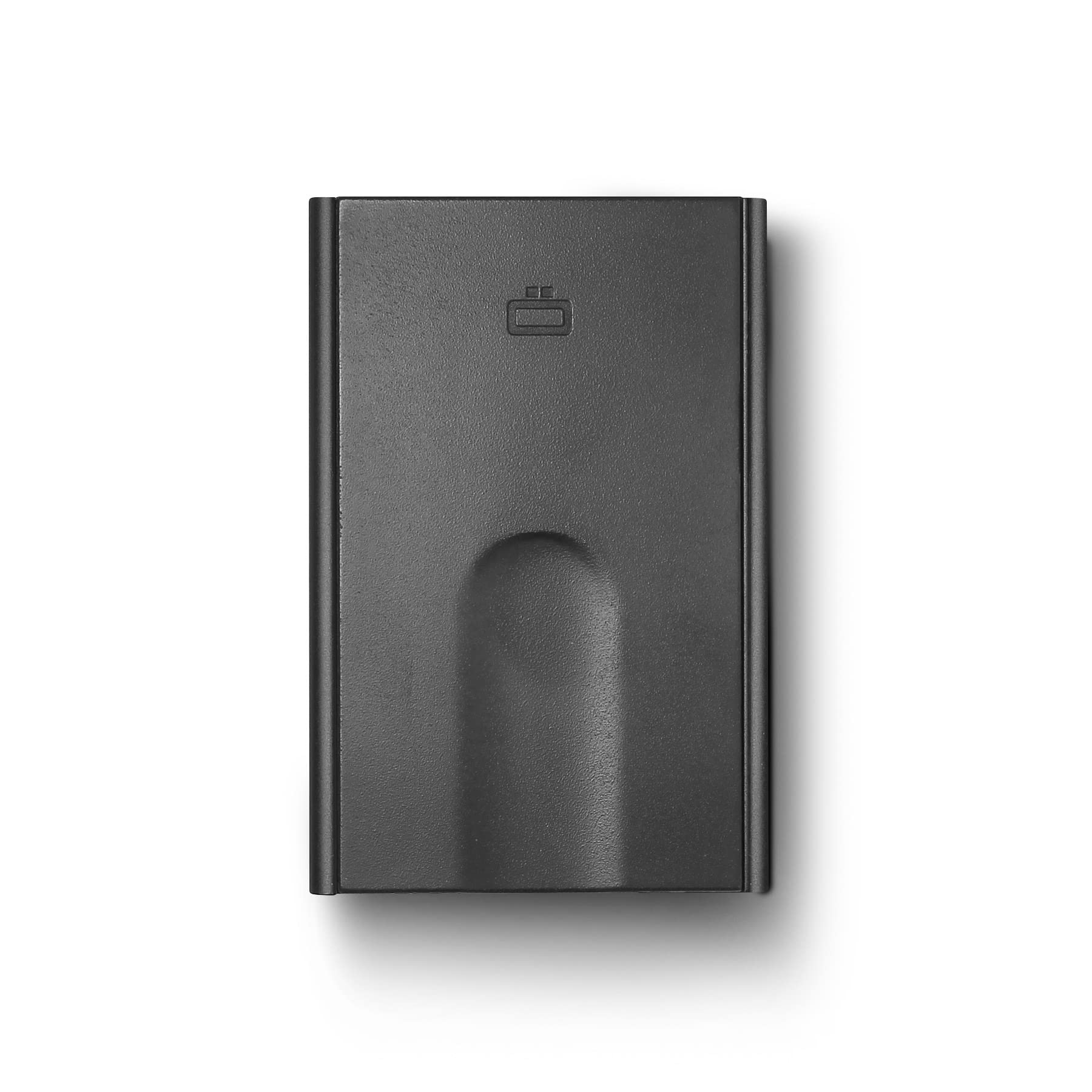ÖGON -DESIGNS- Aluminum automatic card holder Slider - RFID Blocking – The original minimalist slim wallet for men and women - Up to 6 cards (Matt paint Black)
