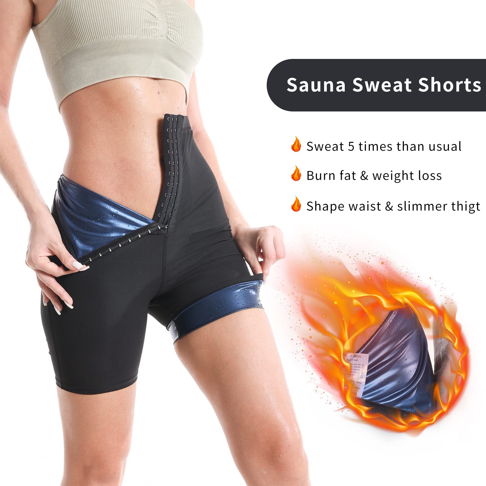 Sauna Suit for Weight Loss High Waist Compression Slimming Weights Thermo Legging Workout Body Shaper Sauna Sweat Pants