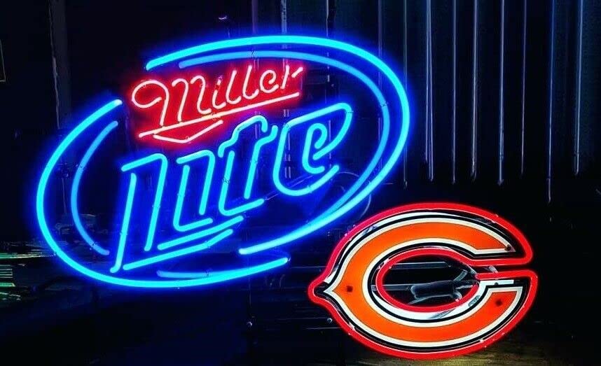 Queen Sense 20"x16" For Millers Lite Bears Neon Sign Lamp Man Cave Bar Pub Beer Neon Light A120MLLCBTLB
