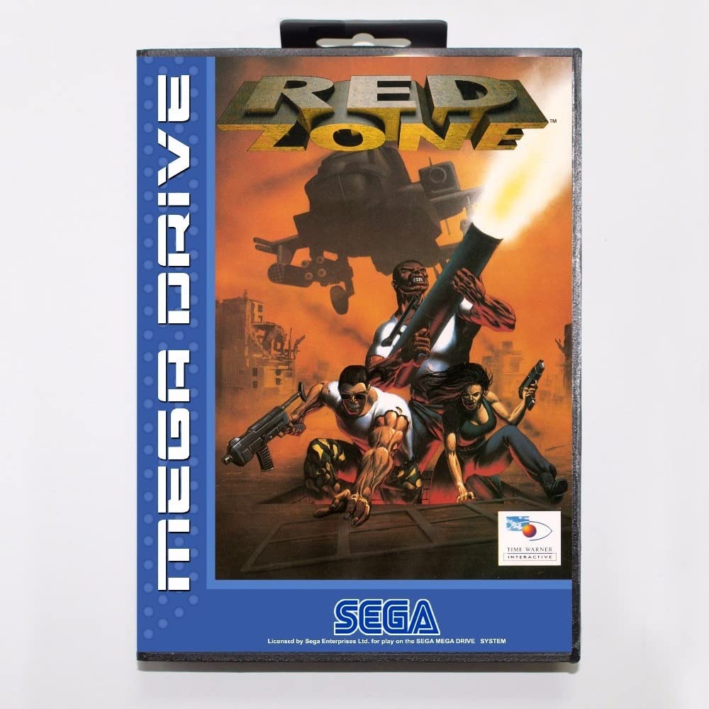 Red Zone Game Cartridge 16 Bit MD Game Card With Retail Box For Sega Mega Drive For Genesis (Black)