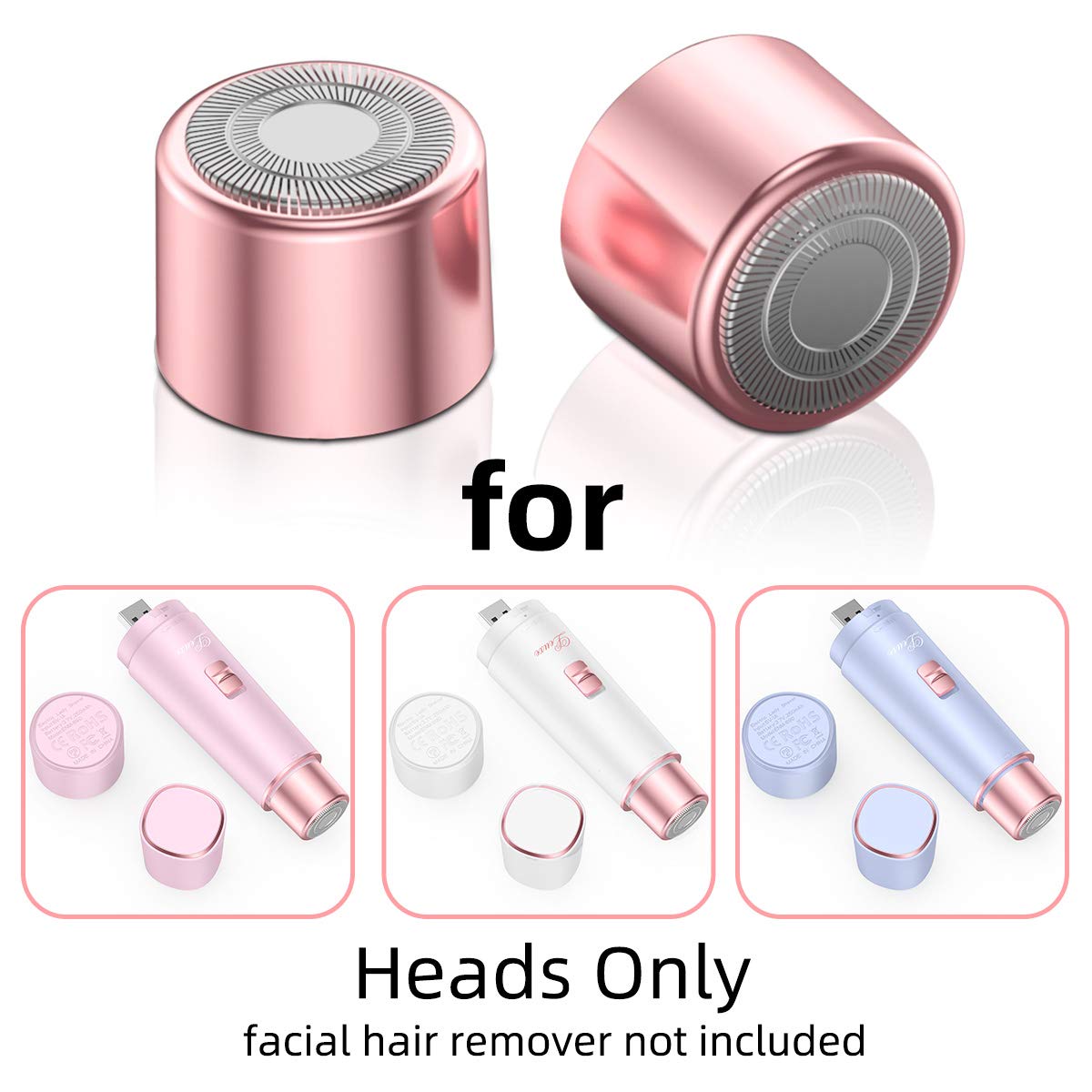 Leuxe USB Rechargeable Hair Remover Replacement Heads (2 Count)