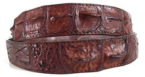 Julie Genuine Real Backbone Crocodile Skin Leather Men's Brown Belt 48"