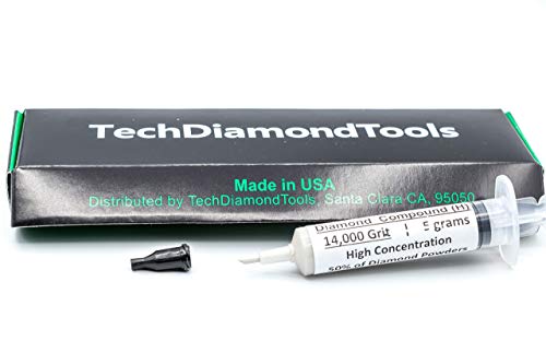 TechDiamondTools Diamond Polishing Compound Polishing Paste 14,000 Grit 0-1 Microns for Marble Glass Metal Rock Jewelry Resin Silver Chrome Gemstone with High Concentration of Diamond Powder USA Made