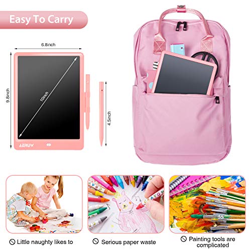 LCD Writing Tablet Colorful 10 Inch Electronic Graphics Doodle Board eWriter Drawing Pad with Memory Lock Gift for Kids & Adults Home School Office Handwriting Tablet (Pink)