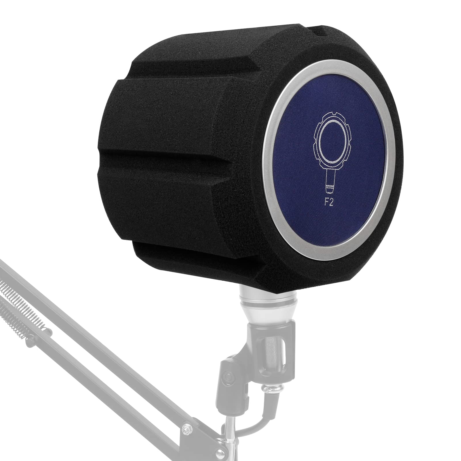 Punctualgood Microphone Isolation Shield Pop Filter, Wind Shield Acoustic Sponge Sound-Absorbing Foam Cover for Vocal Booth, Home Live Studio Recording