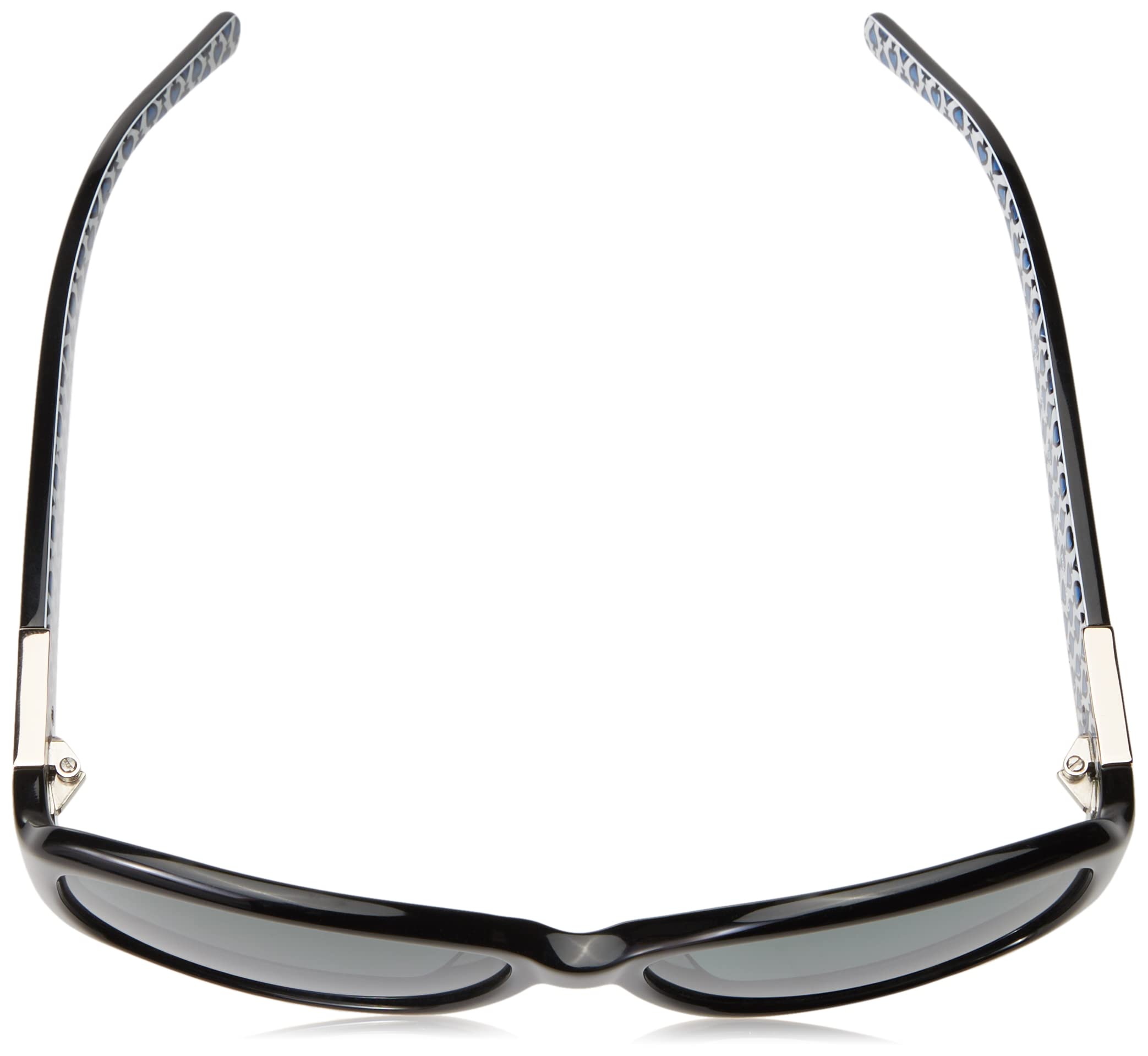 Kate Spade New York Women's Annika Rectangular Sunglasses, Black & Blue/Gray Polarized, 57 mm
