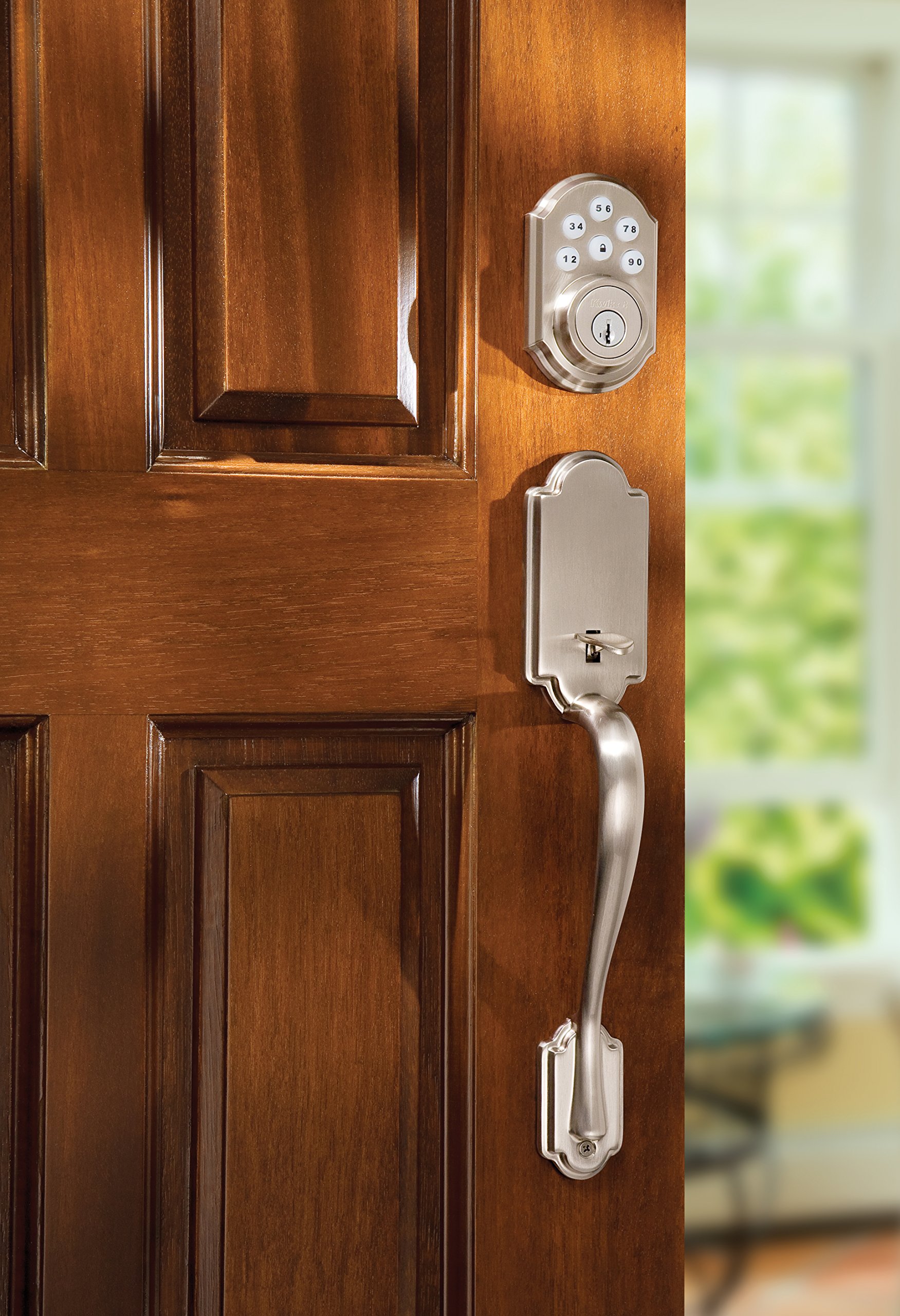 Kwikset 99090-018 SmartCode Keyless Electronic Keypad Deadbolt, SmartKey Re-Key Security, Pack of 1, Satin Nickel